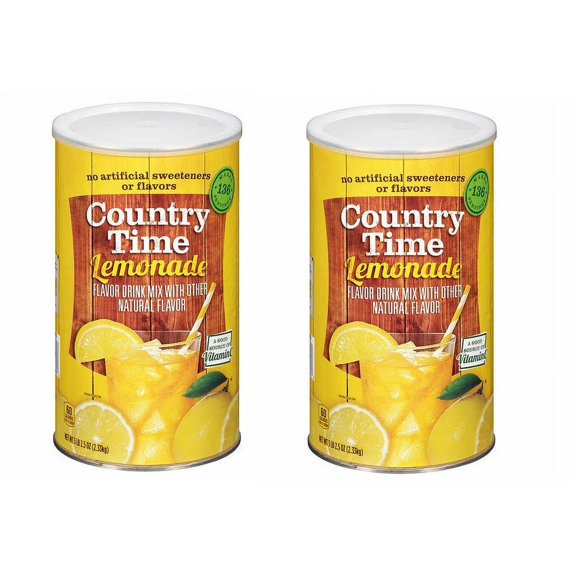Country Time Lemonade Drink Mix, Made with Real Sugar, 82.5 oz, 2 Pack ...
