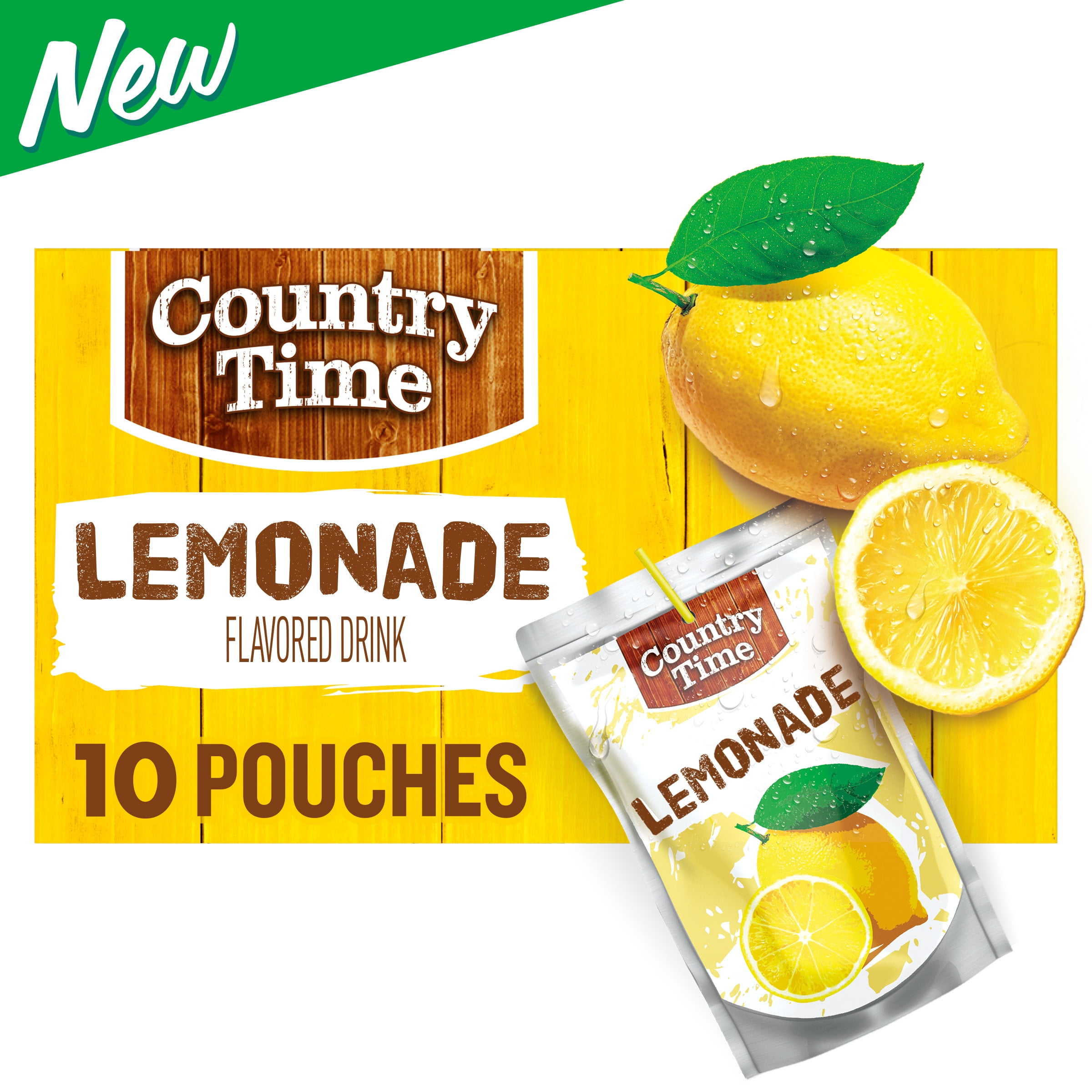 Country Time Lemonade Ready to Drink Flavored Drink Pouches, 10 ct Box ...