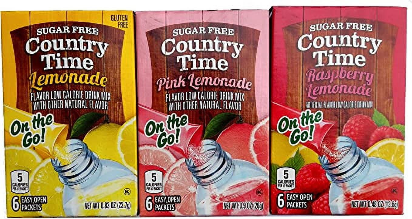 Country Time Sugar-Free Lemonade Singles To Go - 3 Flavors: Lemonade ...