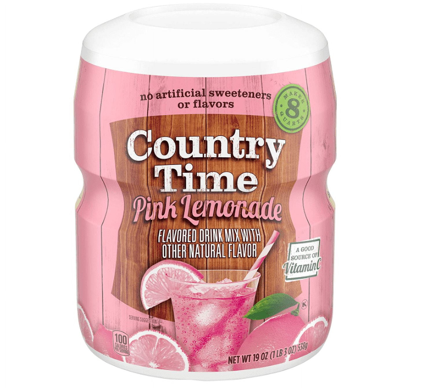 Country Time Pink Lemonade Drink Mix (19 oz Canisters, Pack of 6 ...