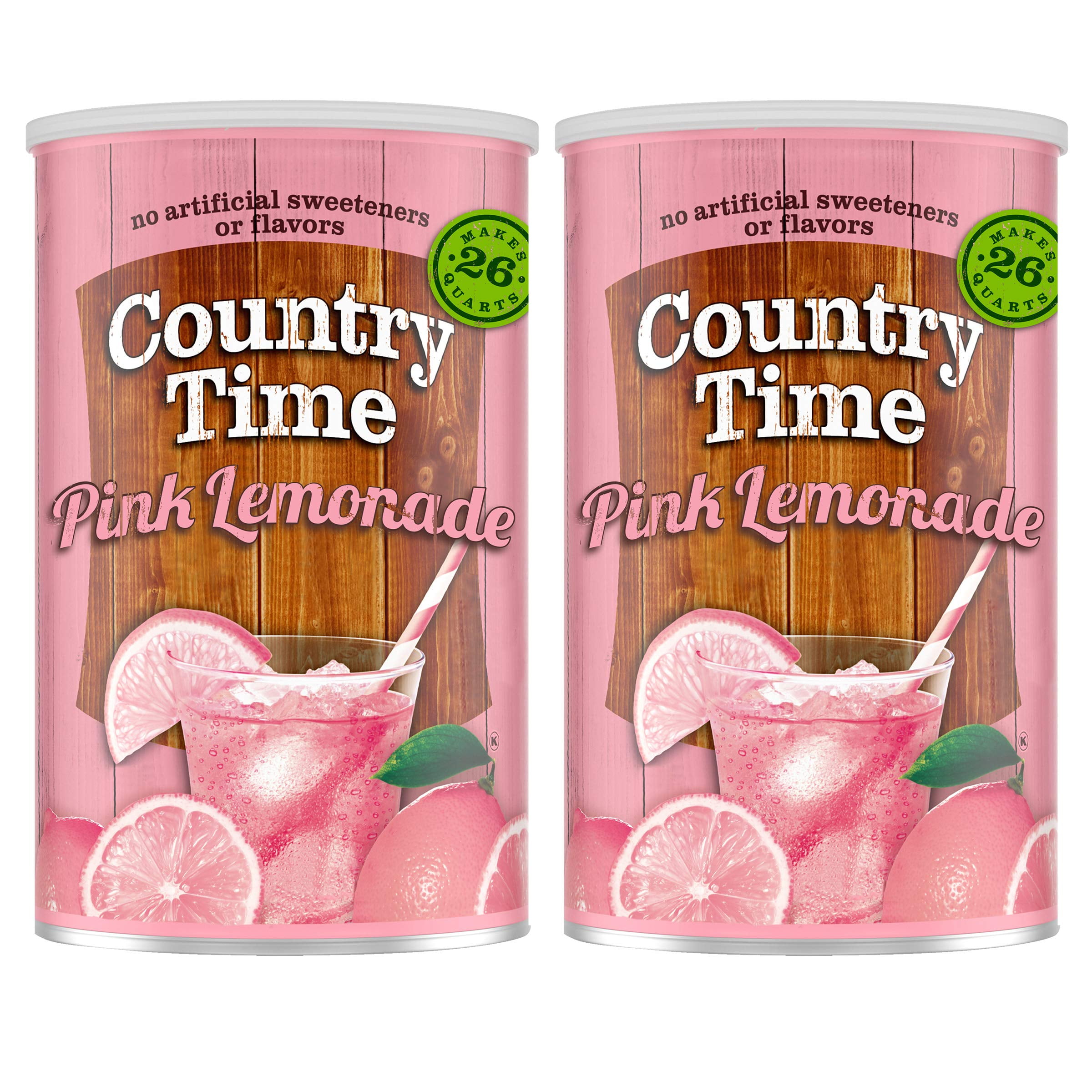 Country Time Pink Lemonade Powdered Drink Mix, 63 Oz Canisters, Pack of ...