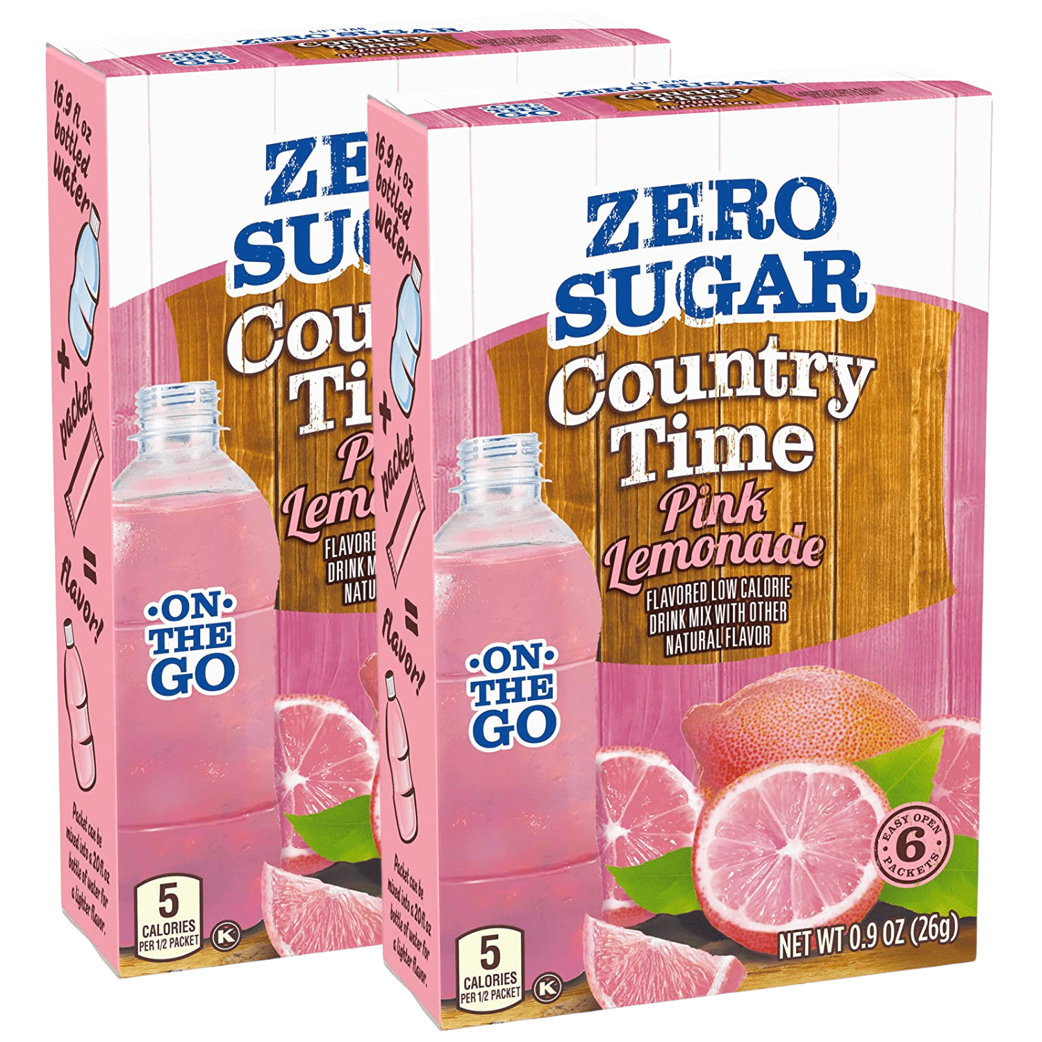 Country Time Pink Lemonade Zero Sugar On The Go 6 Sachet Powdered Drink ...