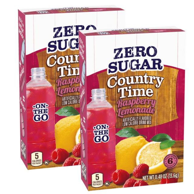 Country Time Zero Sugar Raspberry Lemonade, On-The-Go Single Packets ...