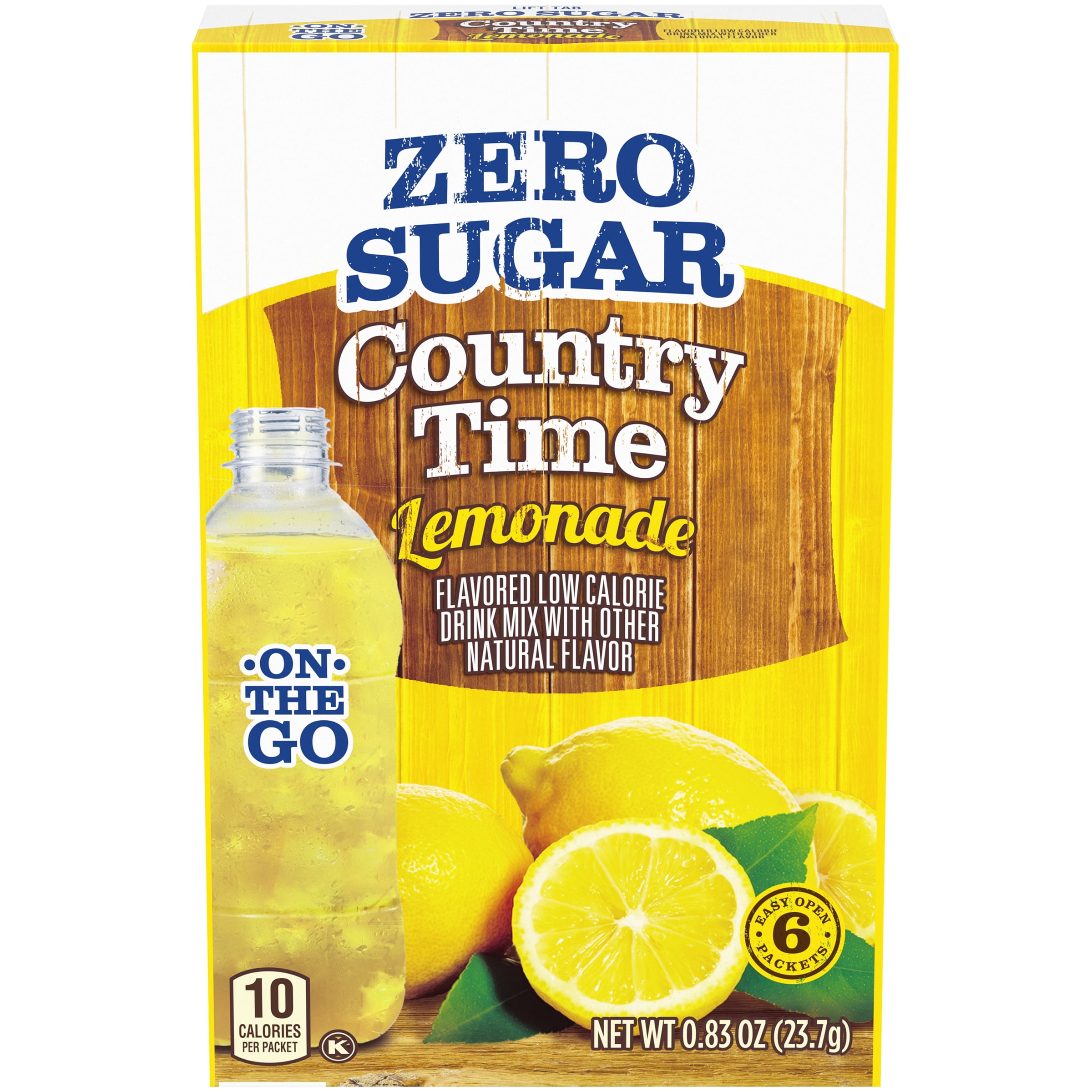 Country Time Zero Sugar Lemonade Sugar Free Drink Mix Singles, 6 ct On ...