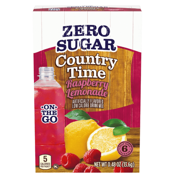 Country Time Zero Sugar Raspberry Lemonade Sugar Free Drink Mix Singles ...