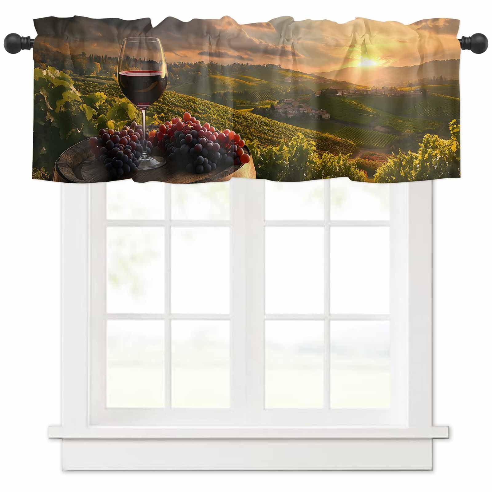 Country Valances for Windows Farmhouse Kitchen Curtains Valances Rod ...