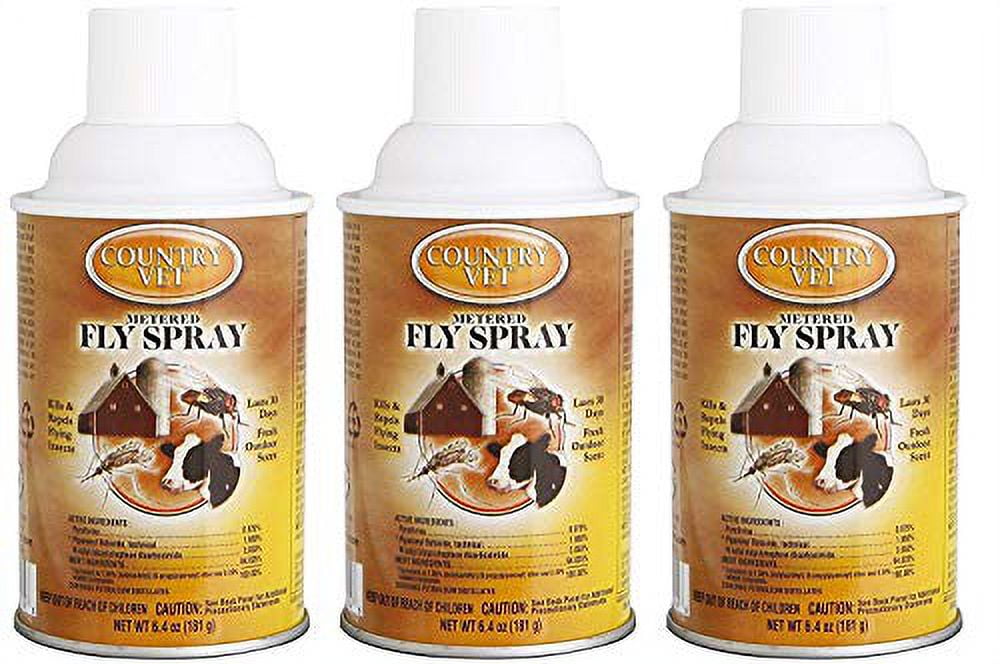 TeviRoom Country Vet Pack of 3 Metered Fly Spray, 6.4 Ounce Cans, Kills ...