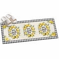 Country Vintage Farm Runner Rugs 2x6ft Fruit Yellow Lemon Linen Texture ...