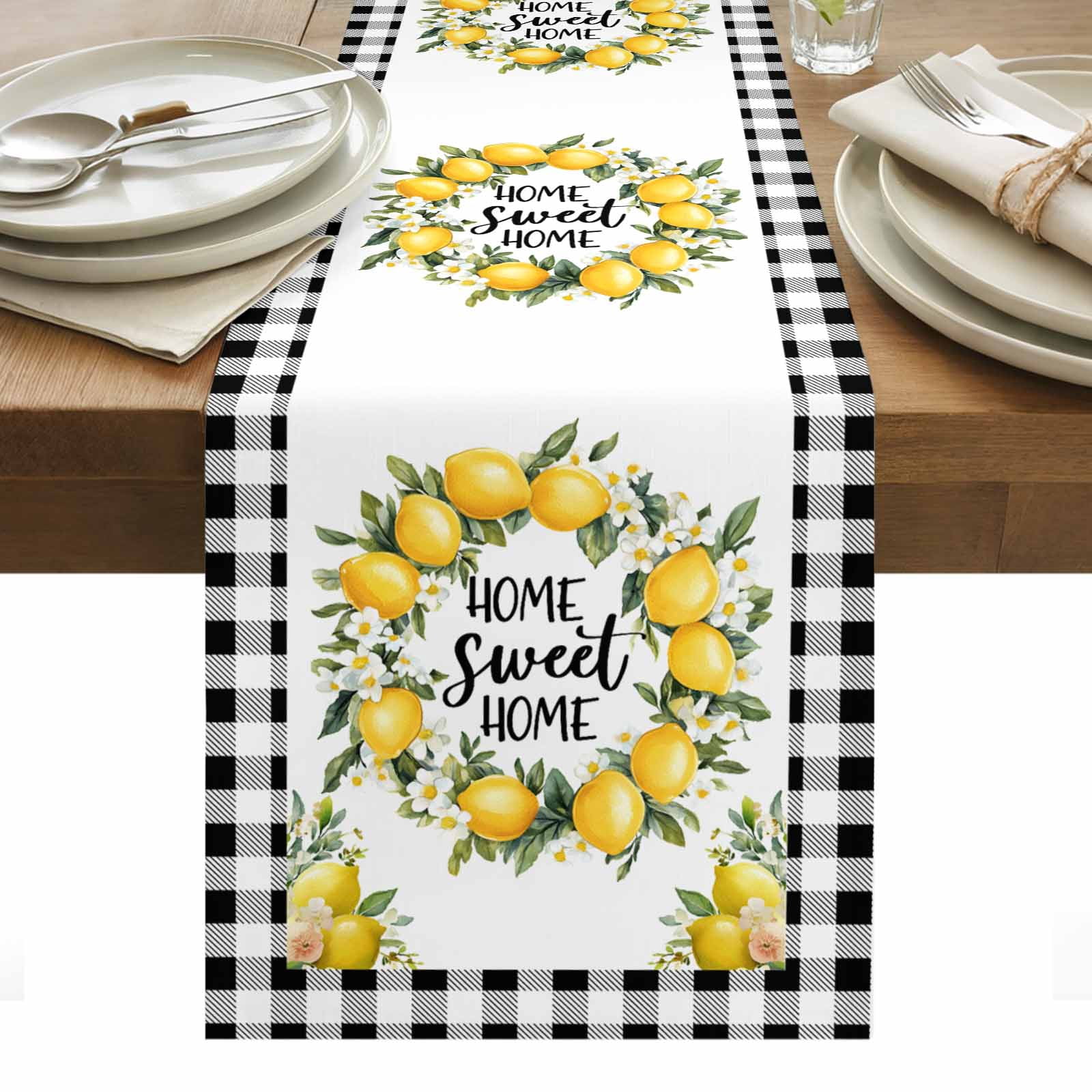 Country Vintage Farm Table Runner 16 x 72 Inch, Home Sweet Home Fruit ...