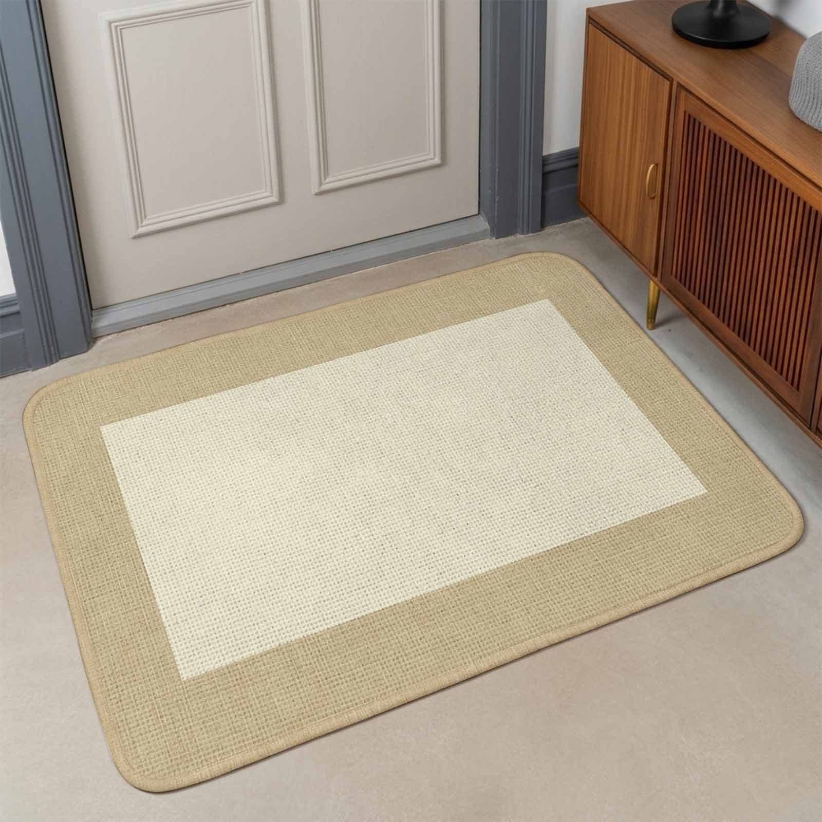 Country Vintage Front Door Mat Indoor Entrance, Linen Texture Absorbent ...