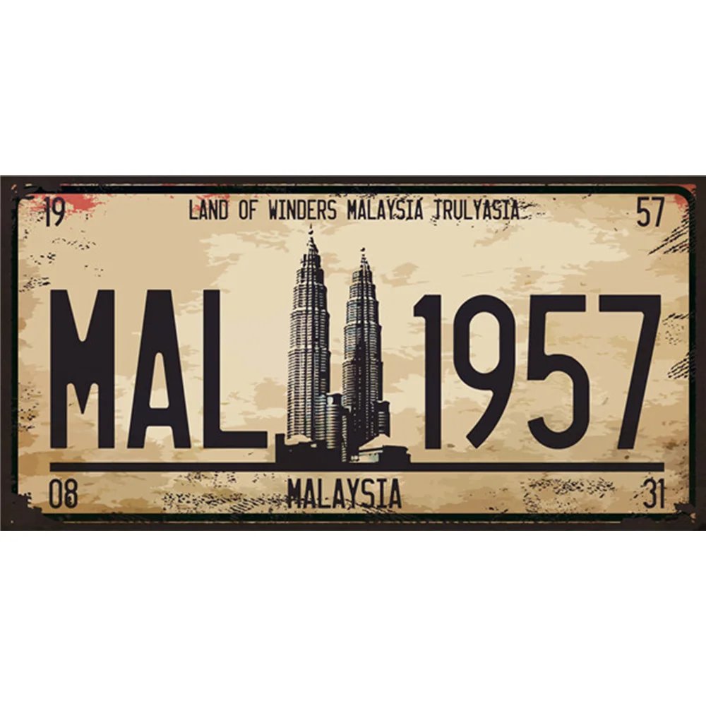 Country Vintage Metal Sign Tin Plate Flag Signs License Plate Home ...