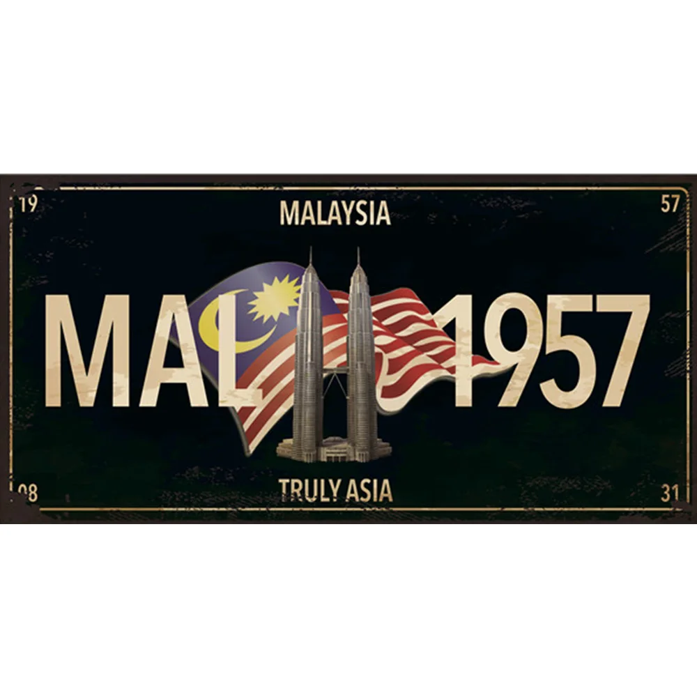 Country Vintage Metal Sign Tin Plate Flag Signs License Plate Home ...