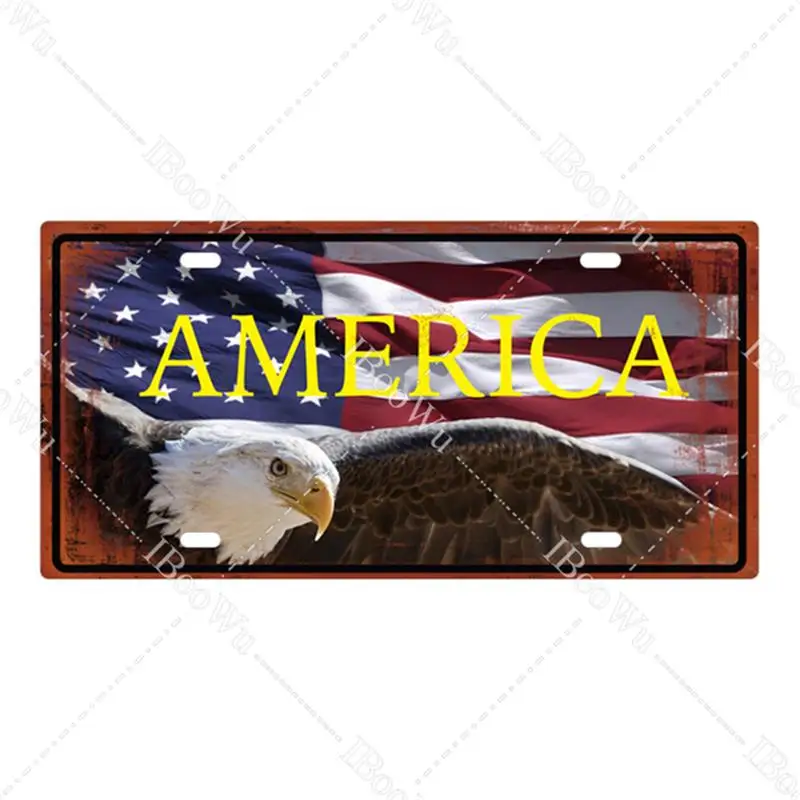 Country Vintage Metal Sign Tin Plate Flag Signs License Plate Home ...