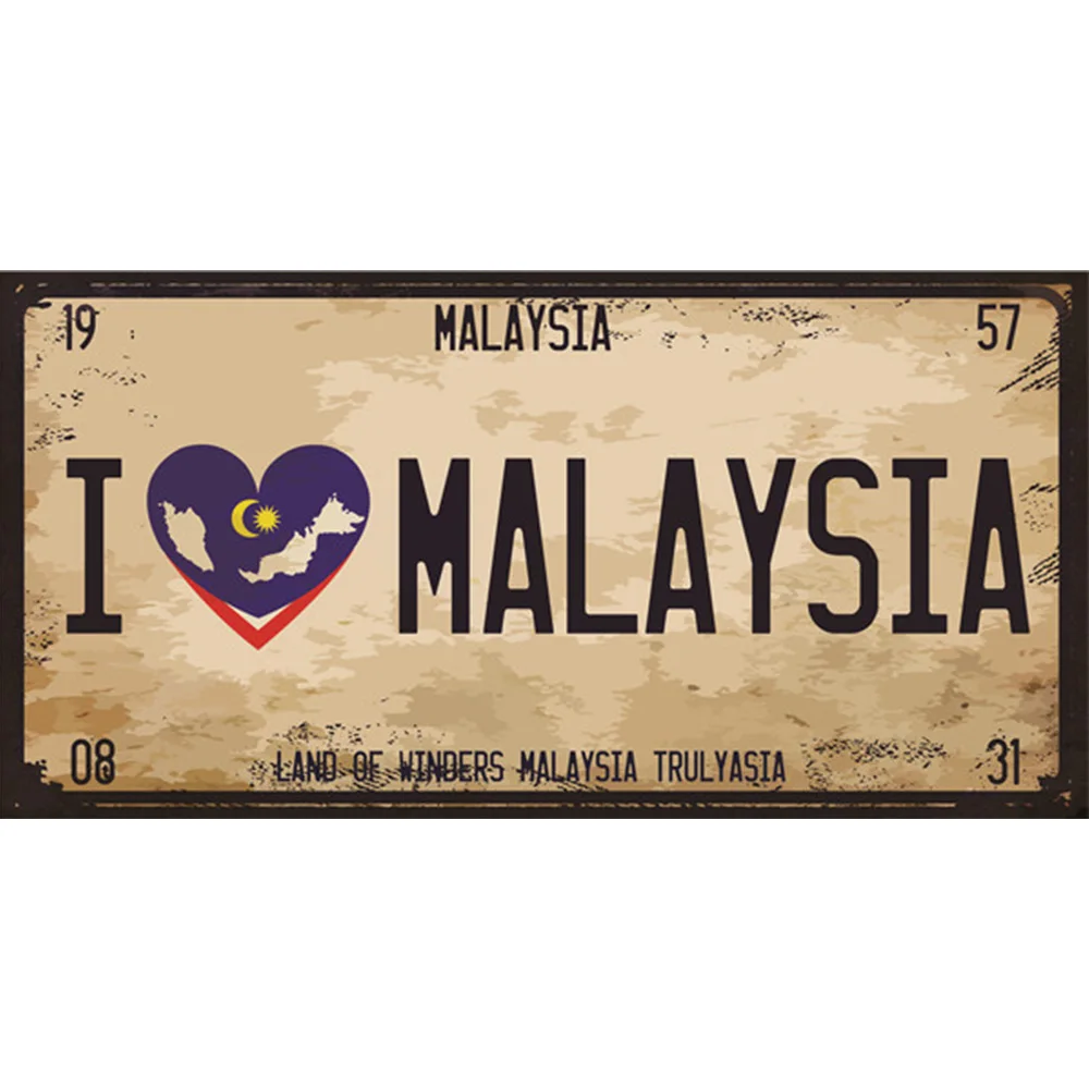 Country Vintage Metal Sign Tin Plate Flag Signs License Plate Home ...