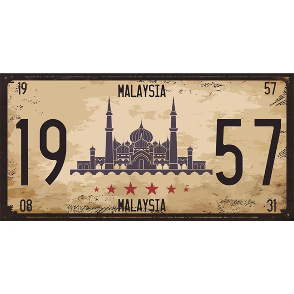 Country Vintage Metal Sign Tin Plate Flag Signs License Plate Home ...