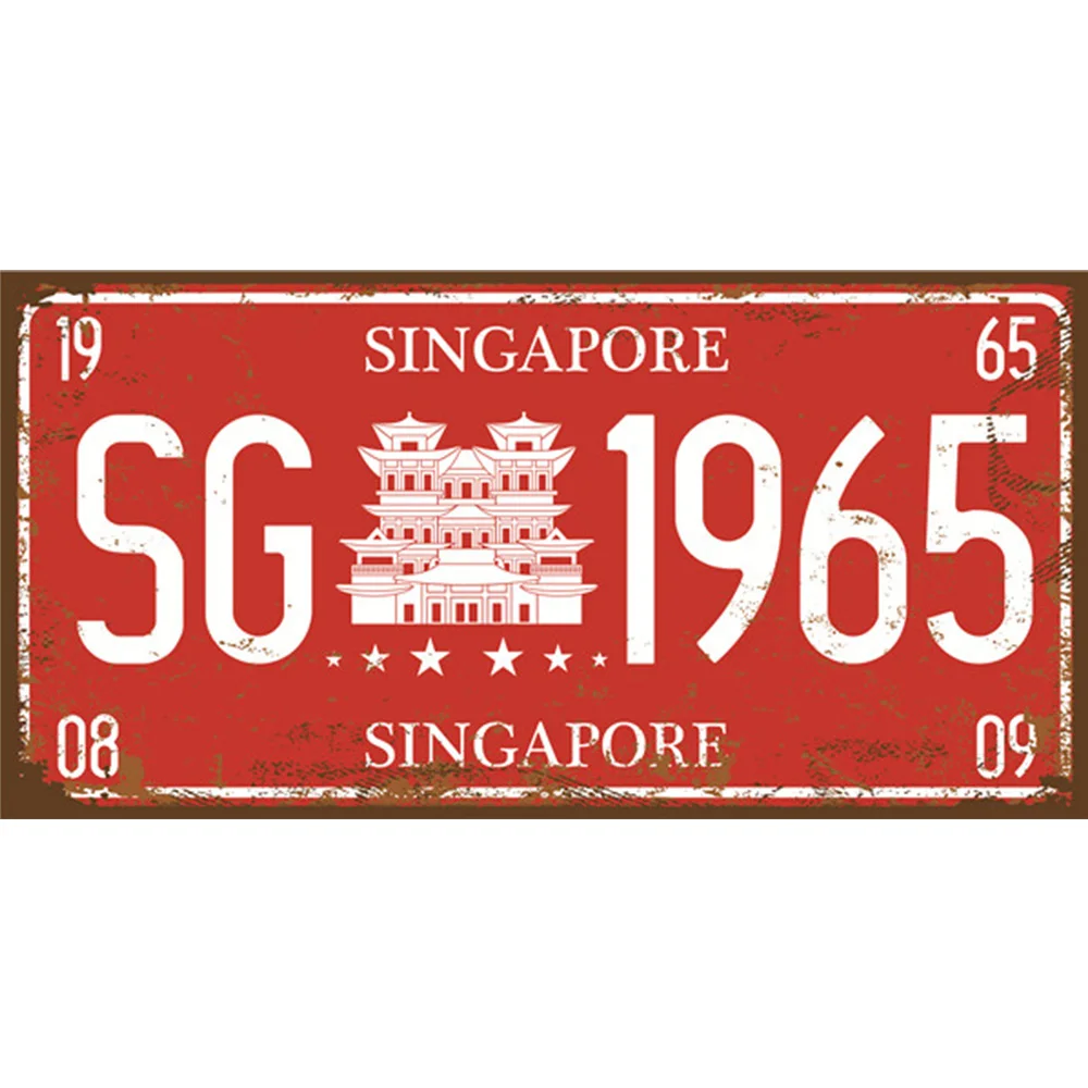 Country Vintage Metal Sign Tin Plate Flag Signs License Plate Home ...