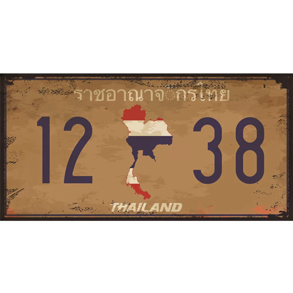 Country Vintage Metal Sign Tin Plate Flag Signs License Plate Home ...