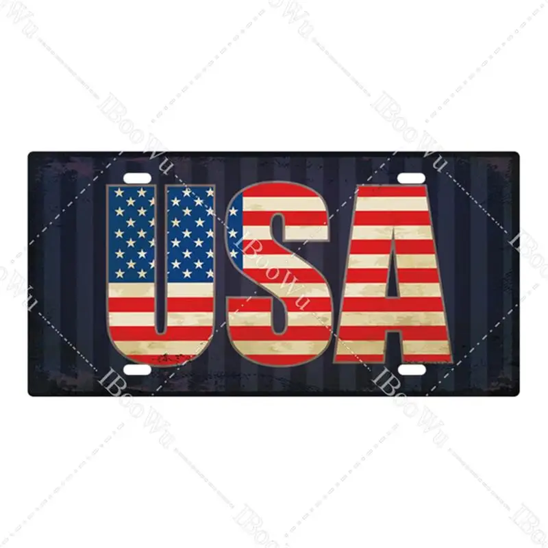 Country Vintage Metal Sign Tin Plate Flag Signs License Plate Home ...