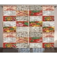 Ambesonne Floral Curtains 2 Panel Set, Folkloric Grunge Flowers, 108" x ...