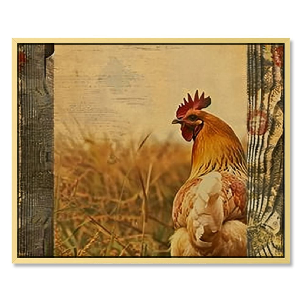 Country Wall Art Rooster Canvas Print Motivational Quotes Farmhouse ...