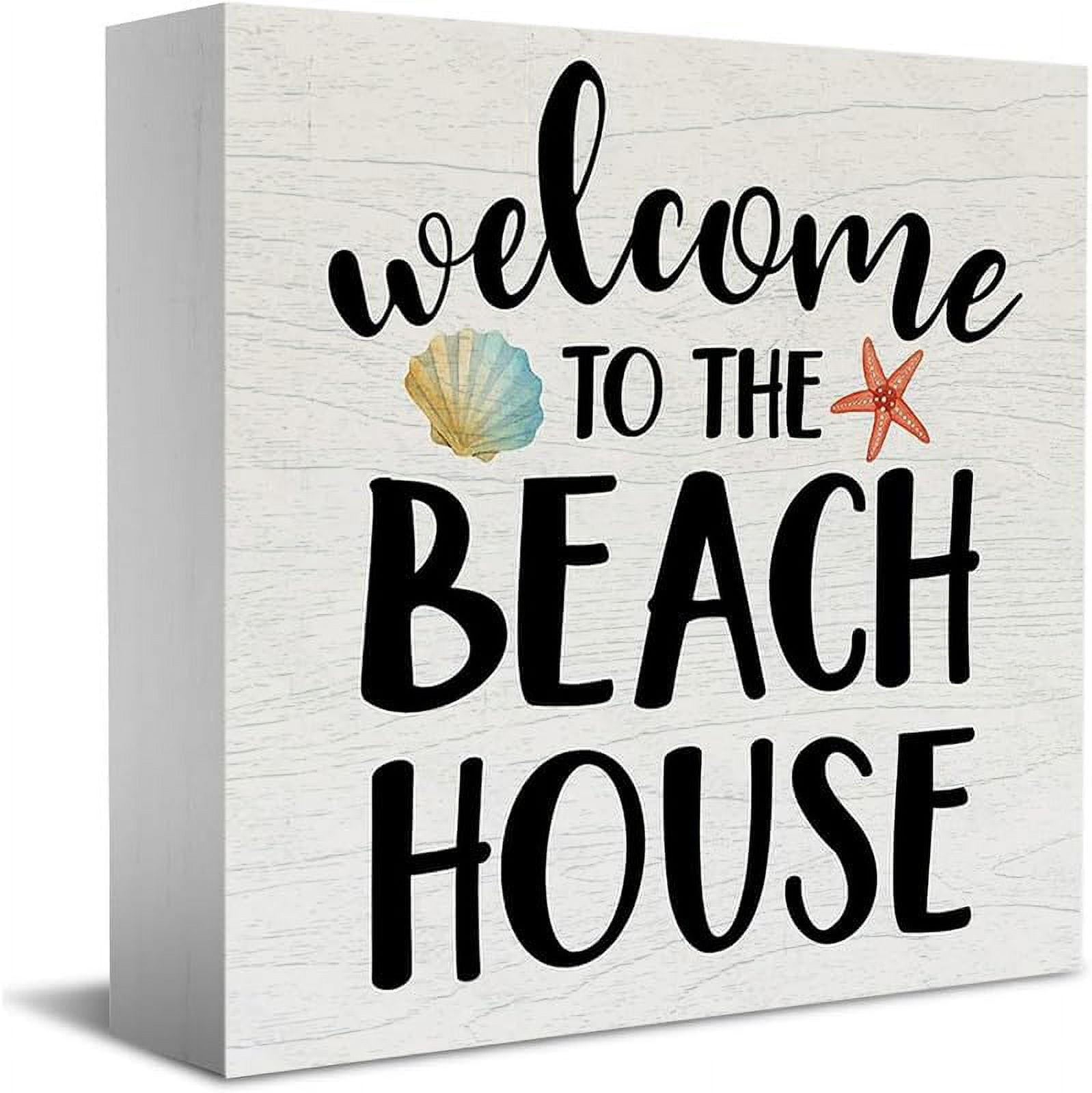 Country Welcome Beach Wood Box Sign Rustic Welcome To The Beach House ...