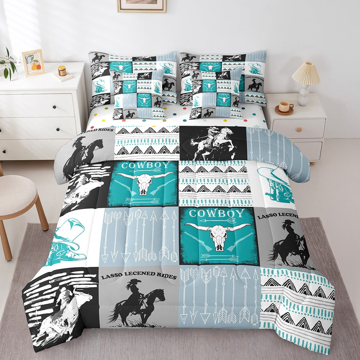 Country Western Bedding Sets Queen,Tribe Geometry Aztec Bed in a Bag ...