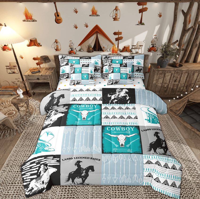 Country Western Bedding Sets Tribe Geometry Aztec Comforter Set 7 Piece ...