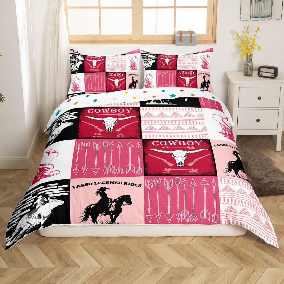 Country Western King Bedding Set,Tribe Geometry Aztec Duvet Cover Set ...