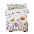 Country Wildflower Quilts Bedding Set Queen Size Colored Watercolor ...