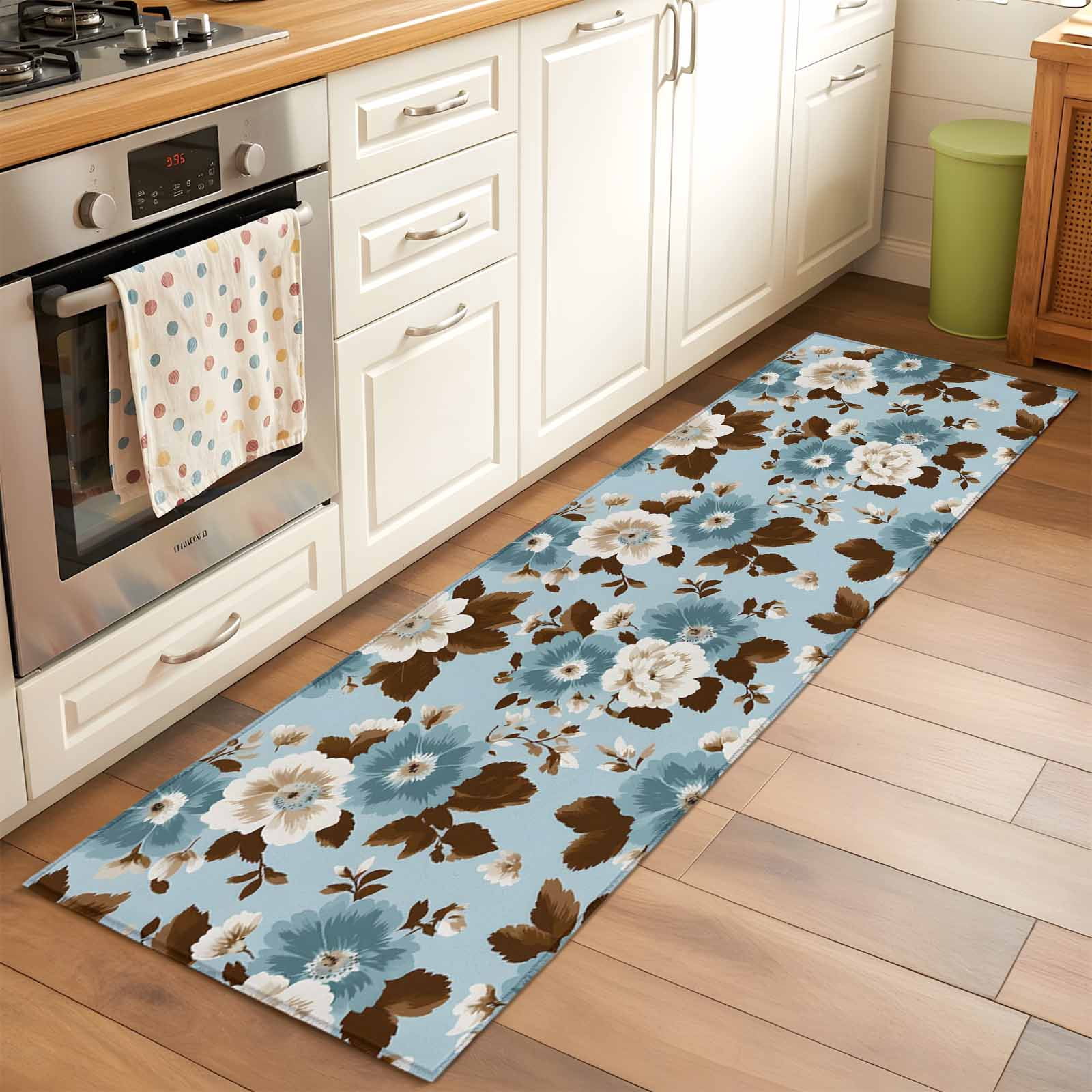 Country Wildflowers Hallway Washable Runner Rug 2x6 Vintage Rustic ...