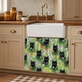 Country Wildflowers Small Cabinet Curtains 11"W x 13"L, Black Cute Cats ...