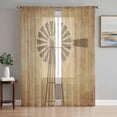 Country Windmill Sheer Curtains for Living Room Bedroom Farmhouse ...