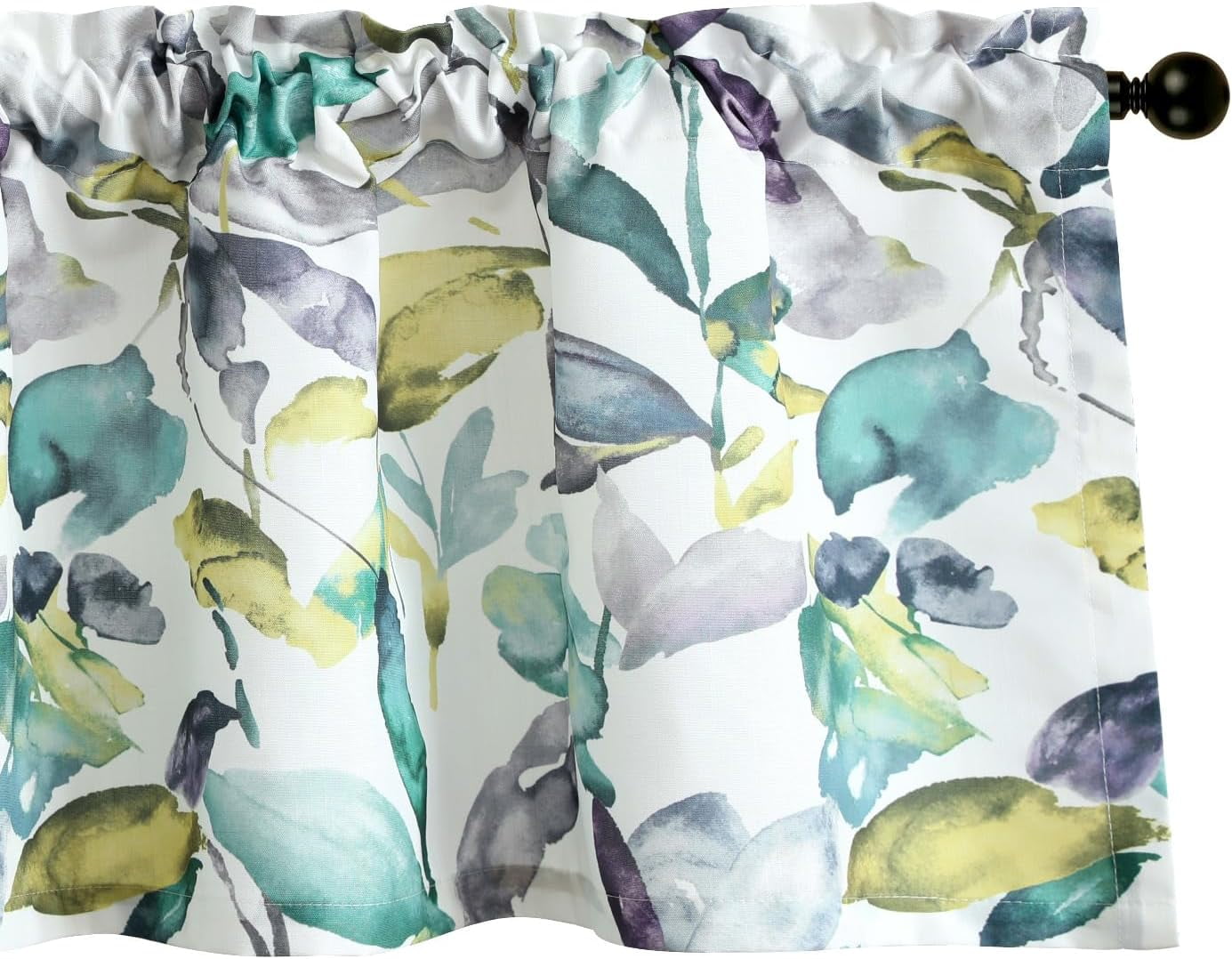 Country Window Valance for Bedroom, Colorful Leaf Print Kitchen ...