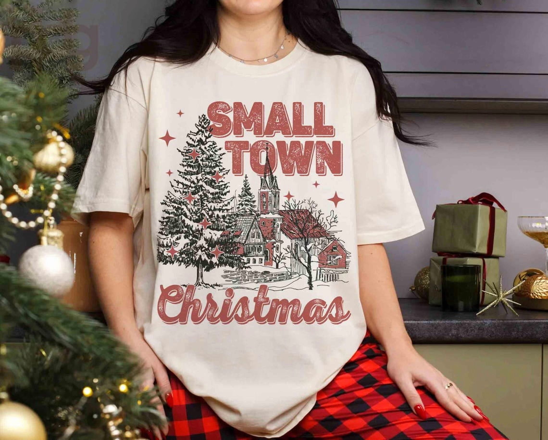 Country Winter Holiday Tree TshirtSmall Town Winter Holiday Shirt ...