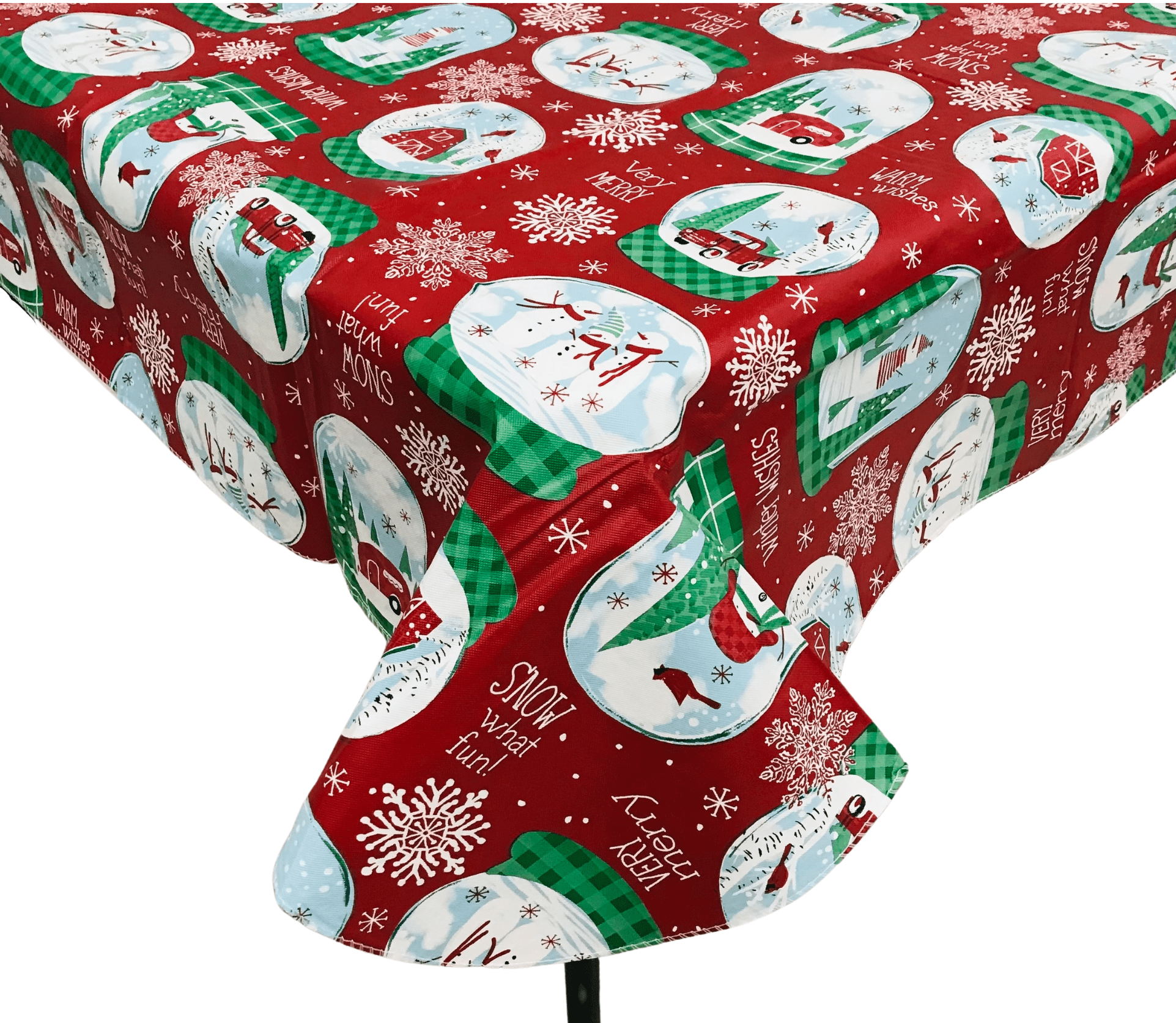 Country Woodland Lodge Christmas Flannel Back Vinyl Tablecloth: Elegant ...