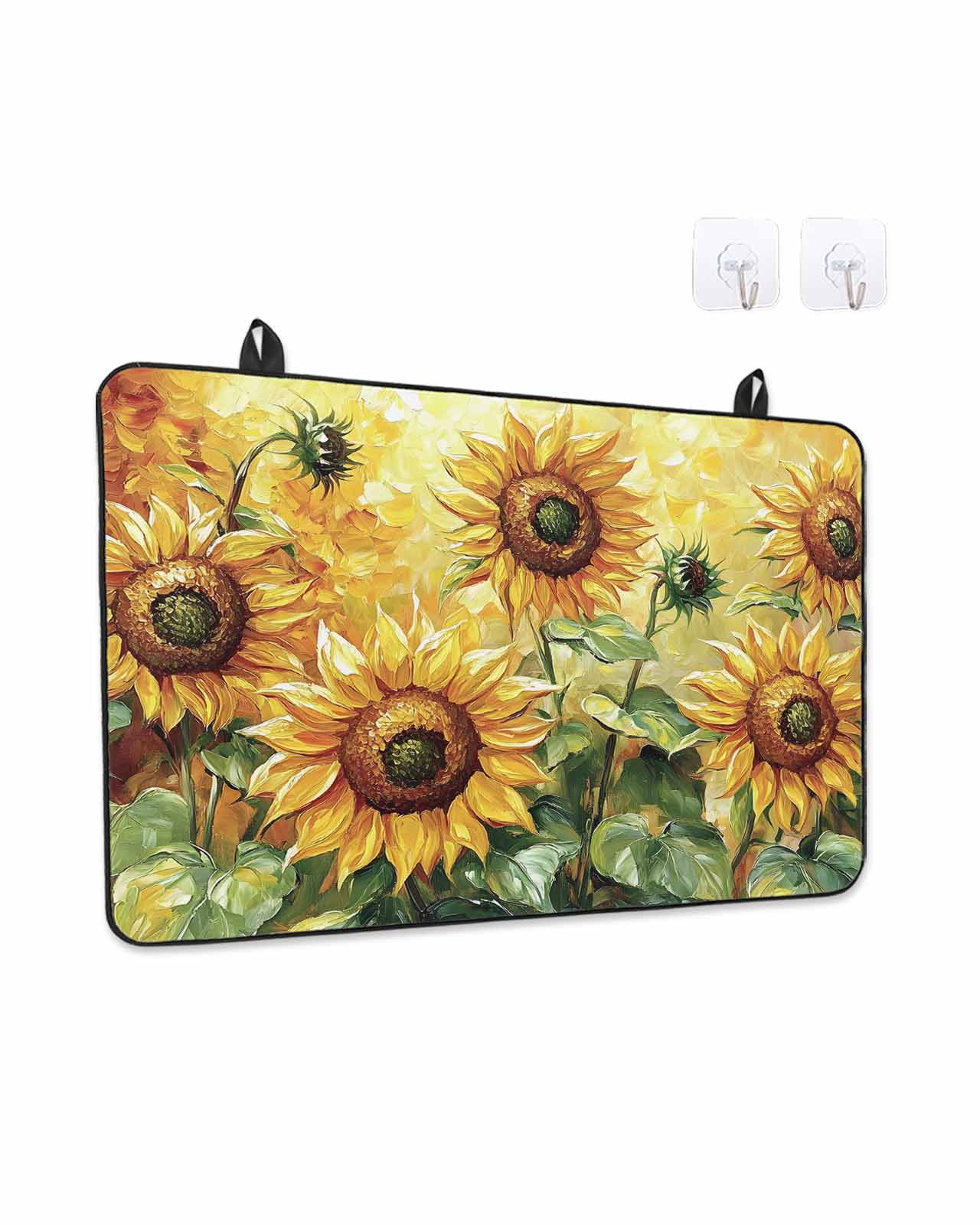 Country Yellow Floral Stove Top Covers for Electric Stove, 28'x20 ...