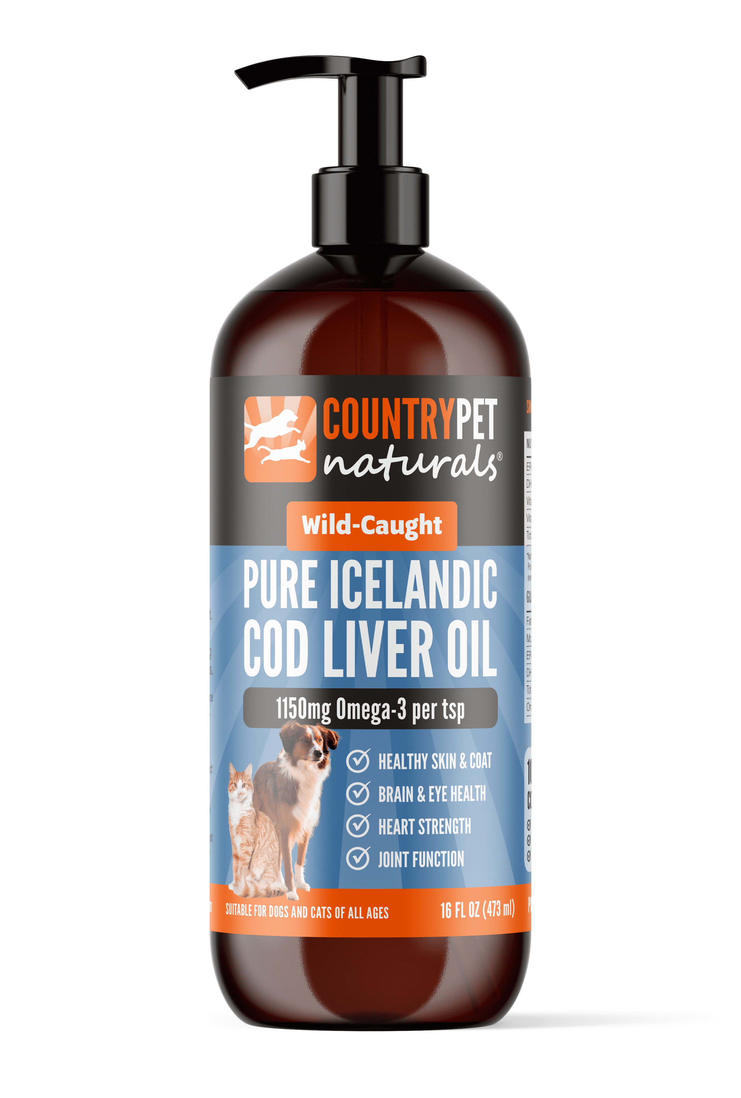 CountryPet Cod Liver Oil for Dogs & Cats, Wild-Caught, Omega-3 EPA ...