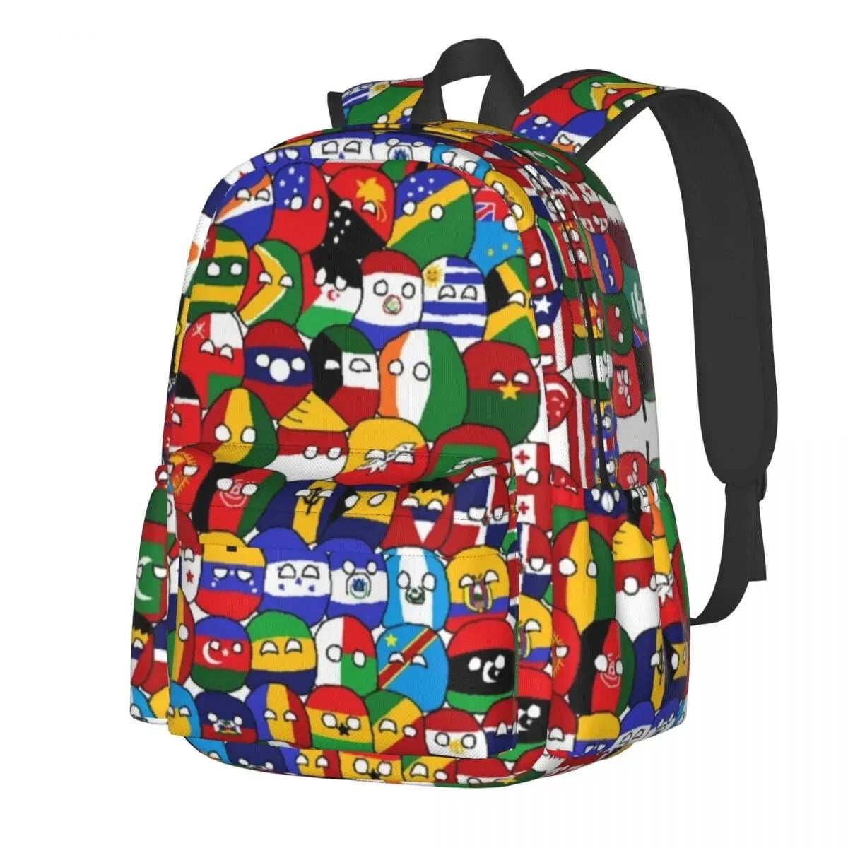 Countryball Cartoon Backpack Male Countries Earth Cute Large Backpacks ...