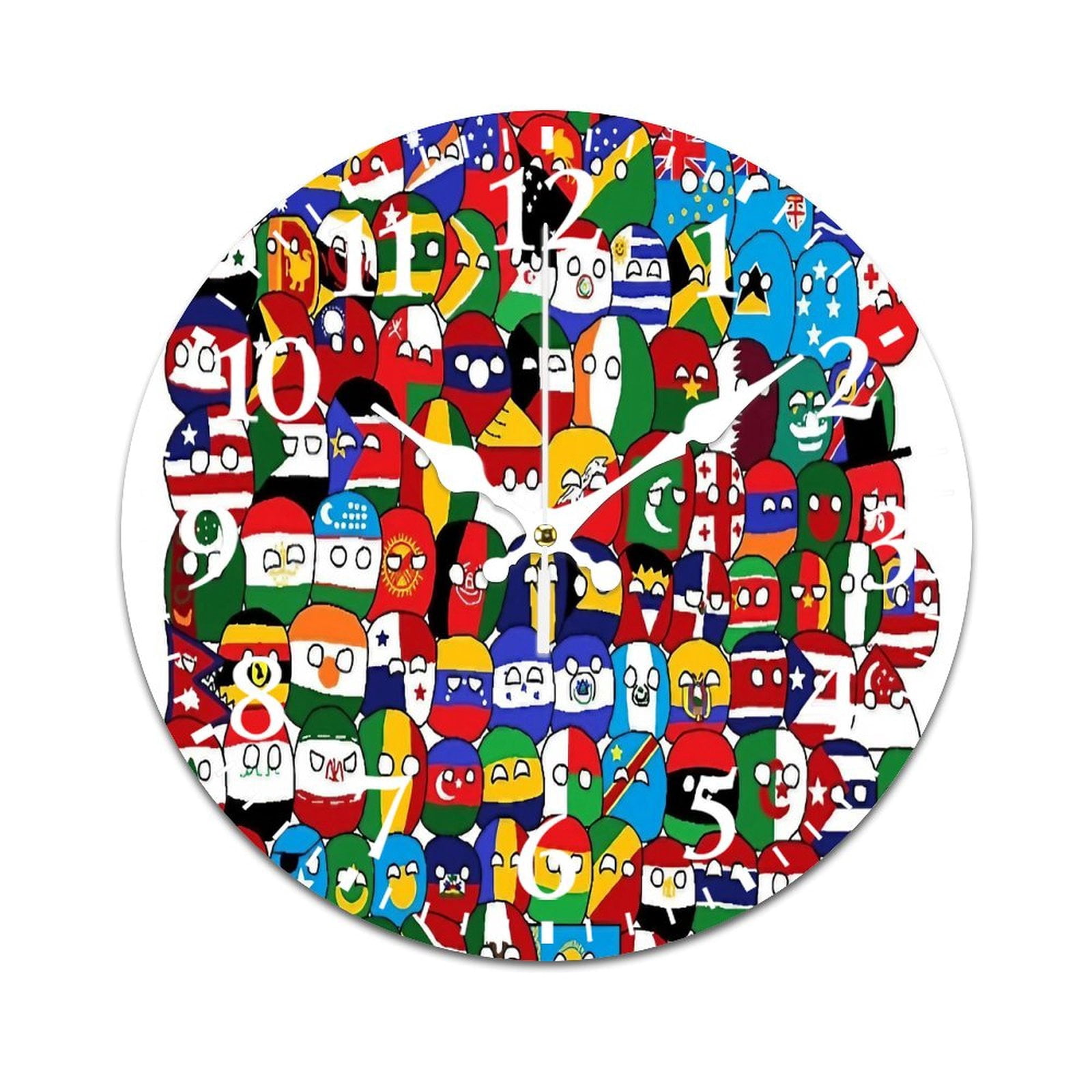 Countryball Wall Clock Modern Design Clocks Wall Hanging Home Office ...