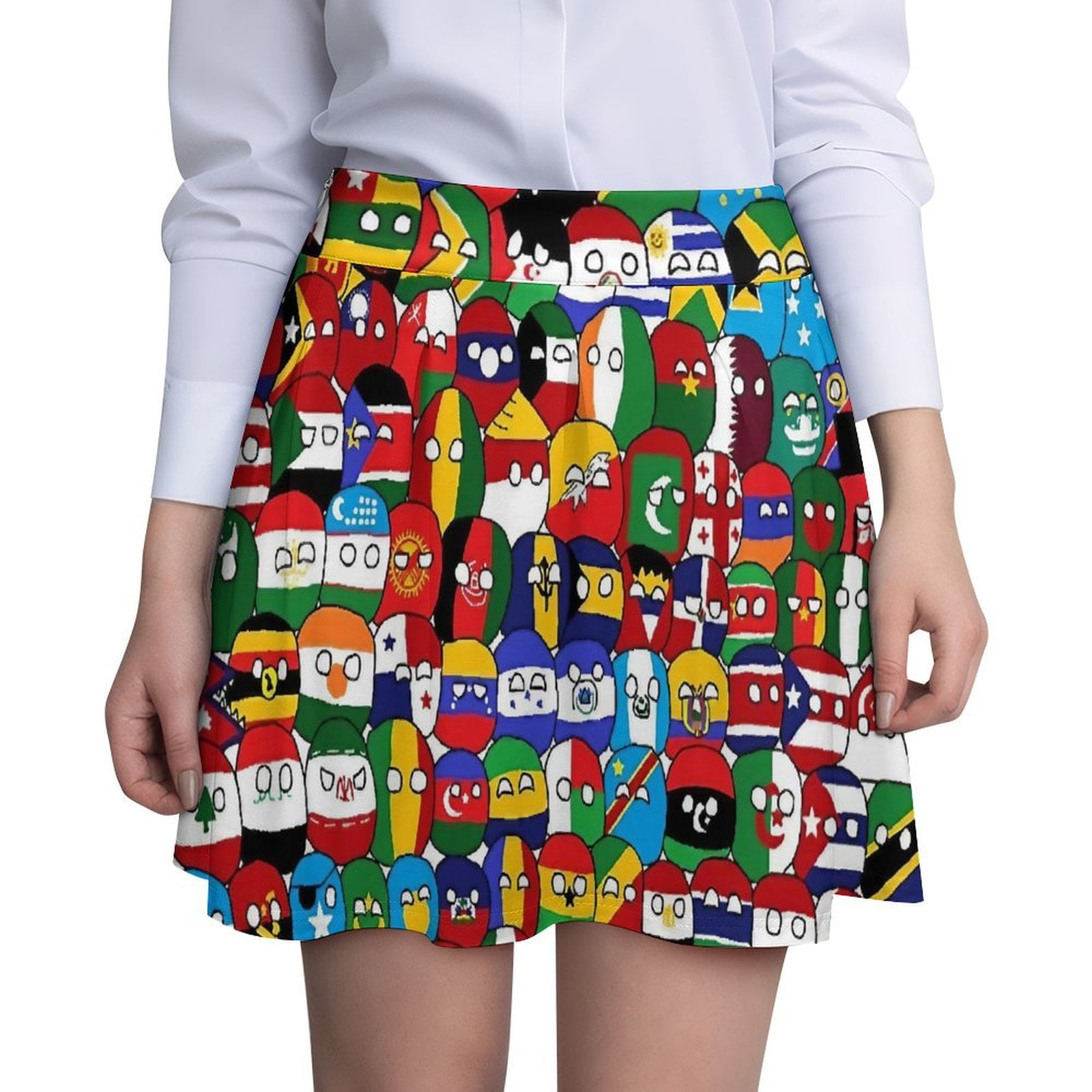 Countryball Women's Casual Mini Skirt Invisible Zipper Summer Skirts ...