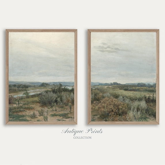 Countryside 2 Pieces Vintage Wall Artet Landscape Vintage, Neutral ...