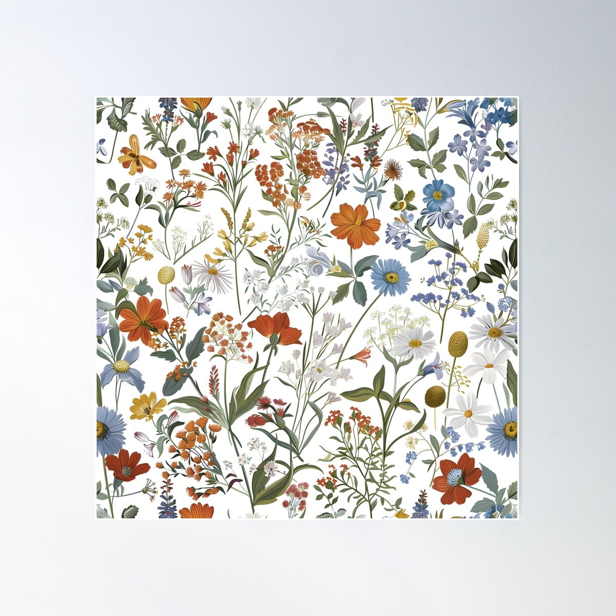 Countryside Bloom Wildflower Zephra Fields Poster Wall Art, Modern Wall ...