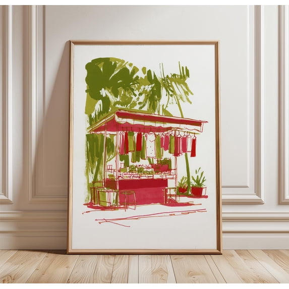 Countryside Cottage Poster, Rural Landscape Wall Art, Farmhouse Path ...