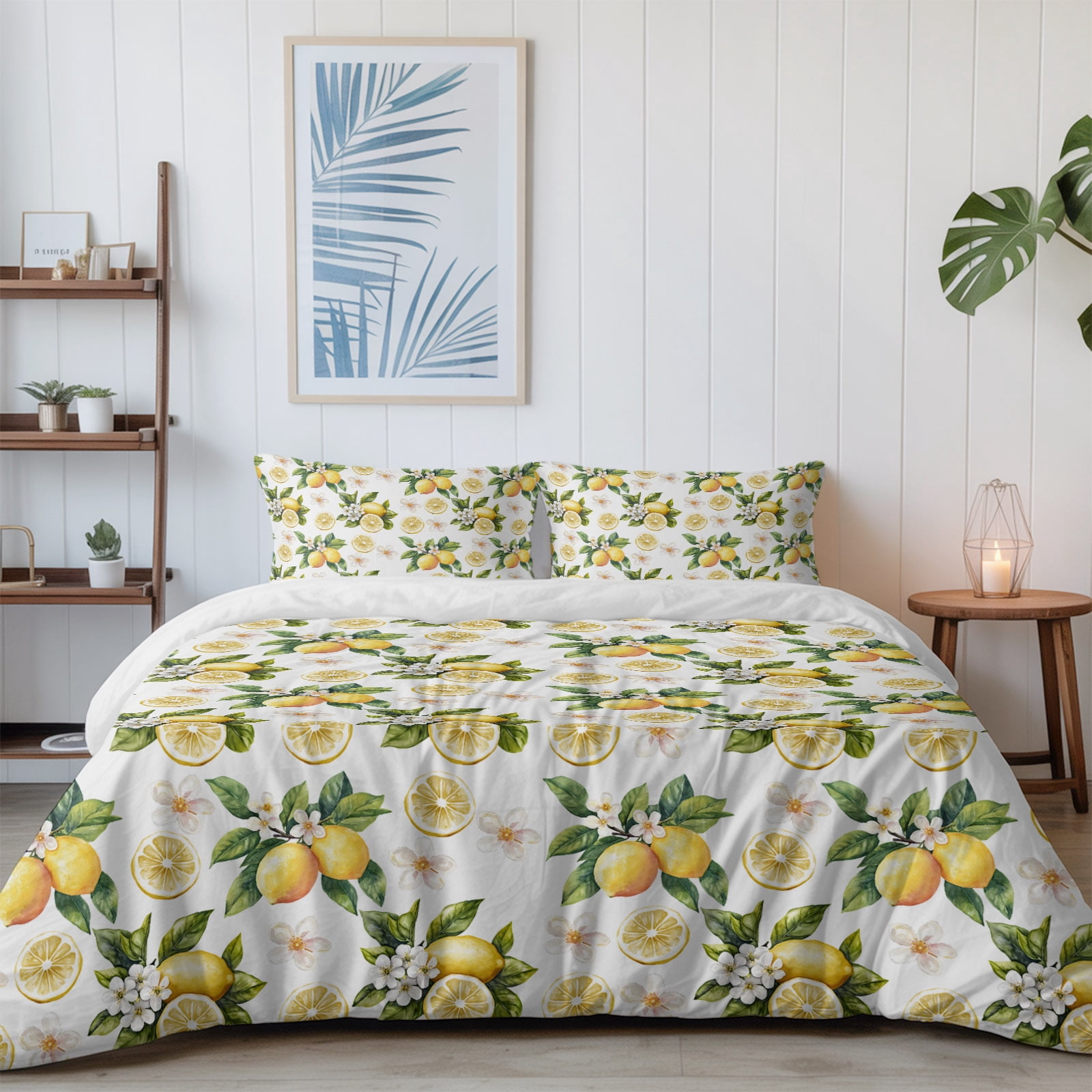 Countryside Farm Yellow Fruit Leaves California King Size Bed Set ...