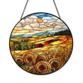 Countryside Hay Field Stained Glass Style Window Decor – Suncatcher ...