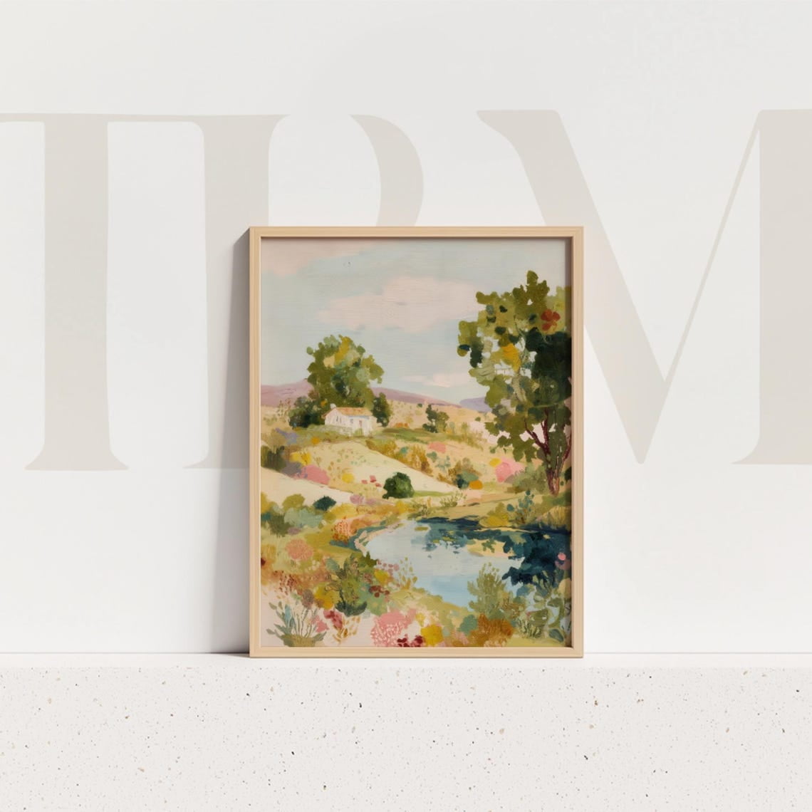 Countryside Landscape Wall Art, Pastel Impressionist Nature Print ...