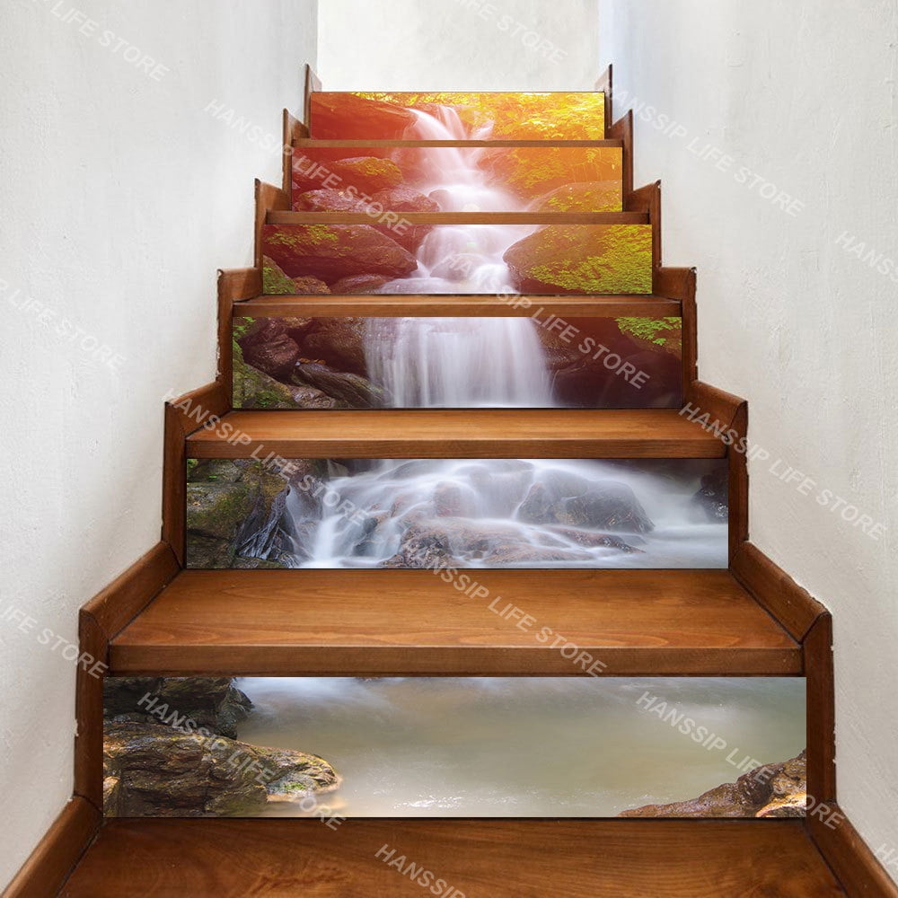 Countryside Oil Painting Mural Stair Stickers Waterproof and Stain ...