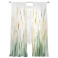 Countryside Plant Sheer Curtains 2 Panels Set Watercolor Rustic Yellow ...