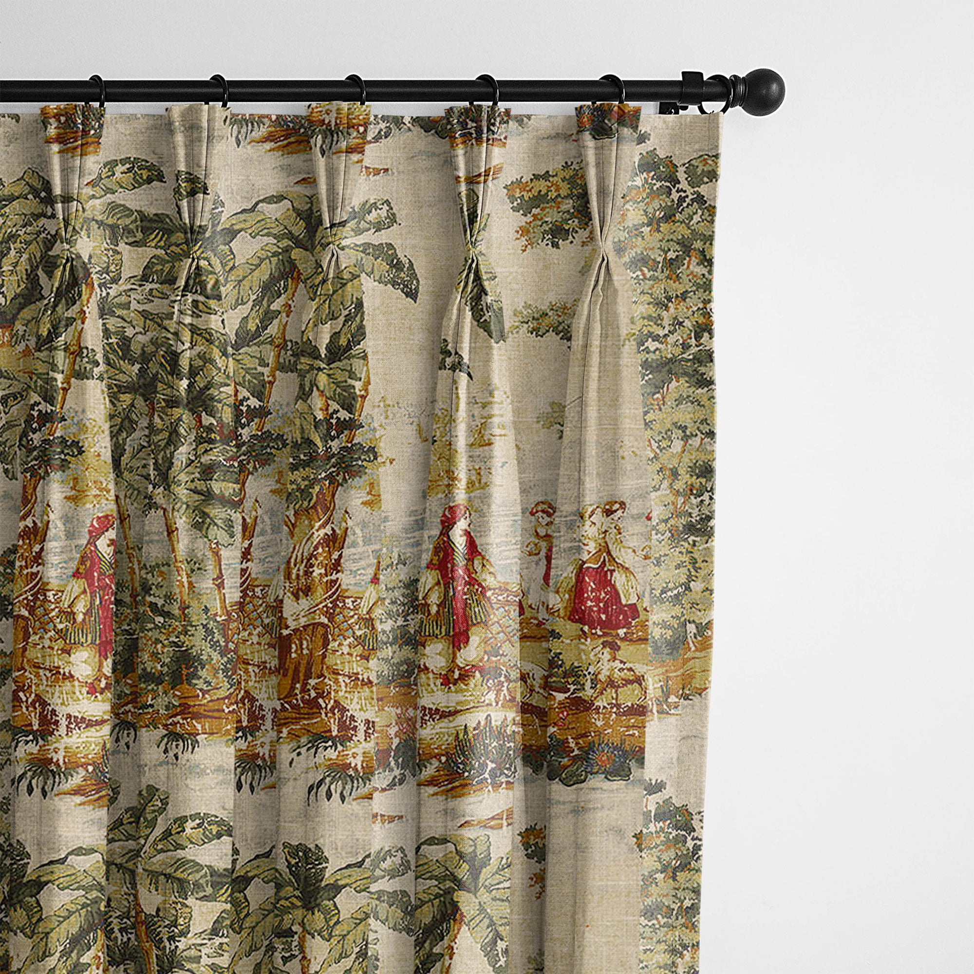 Countryside Red Pinch Pleat Drapery Panel - Pair 40"x96" - Walmart.com