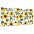 Countryside Sunflowers Canvas Wall Art 3 Panels, Leaf Vintage ...